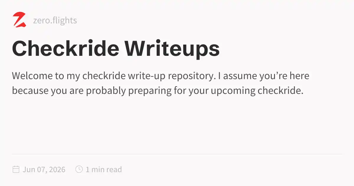 Checkride Writeups